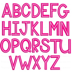 Beveled Doodle Alphabet, Bright Neon PNG, Sublimation, Alpha Design ...