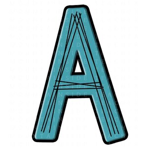 Blunt Edge Scribble Doodle Letters Boho Colors PNG Bundle Alphabet ...