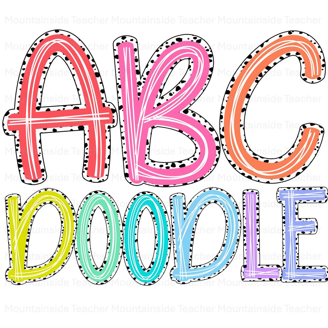 Dalmatian Doodle Alphabet: Tropical PNG Letters (digital Download) - Etsy