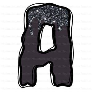 Halloween Glitter Drip Doodle Letters: PNG Alphabet (digital Download ...