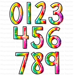Block Doodle Letters, Tie Dye Doodle Alphabet, Sublimation Set, PNG ...