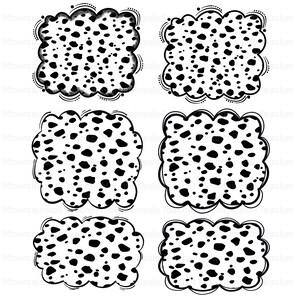 Dalmatian Frames and Neon Doodle Letters, Hand Drawn Alpha Bundle ...