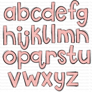 Scribble Letters, Summer Doodle Alphabet, PNG Bundle, Doodle ...