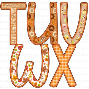 Fall Doodle Alphabet: PNG Clipart, Leaf Letters (digital Download) - Etsy