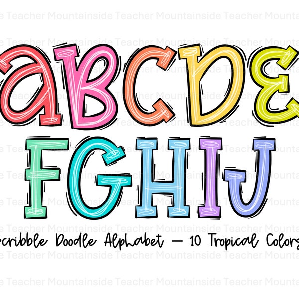 Scribble Line Letters - Etsy