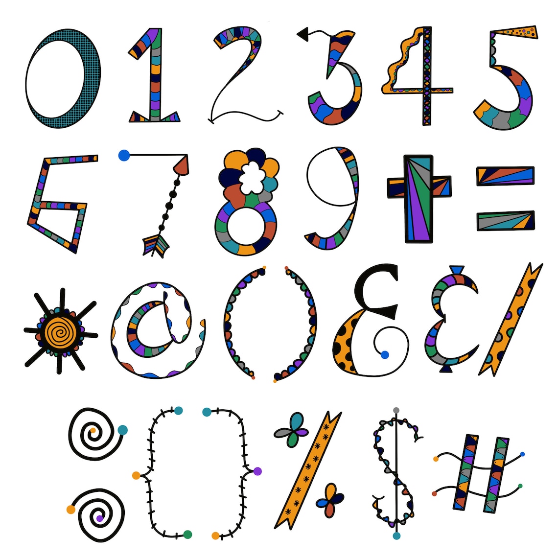 Doodle Alphabet Font Clipart PNG and TTF Format - Etsy