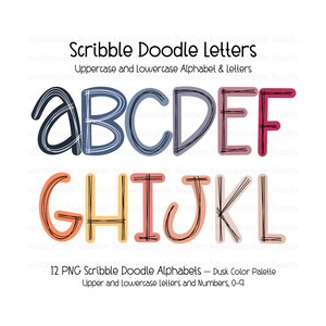 Scribble Letters, Sublimation Doodle Alphabet, Doodle Sublimation ...