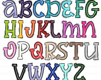 Scribble Doodle Alphabet PNG: Hand Drawn Letters, Numbers, Characters ...