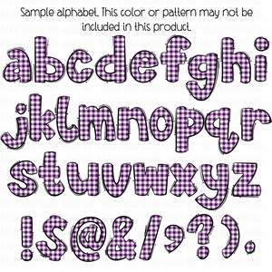 Plaid Letters, Doodle Alphabet, PNG, Sublimation, Alpha Set, Clipart ...