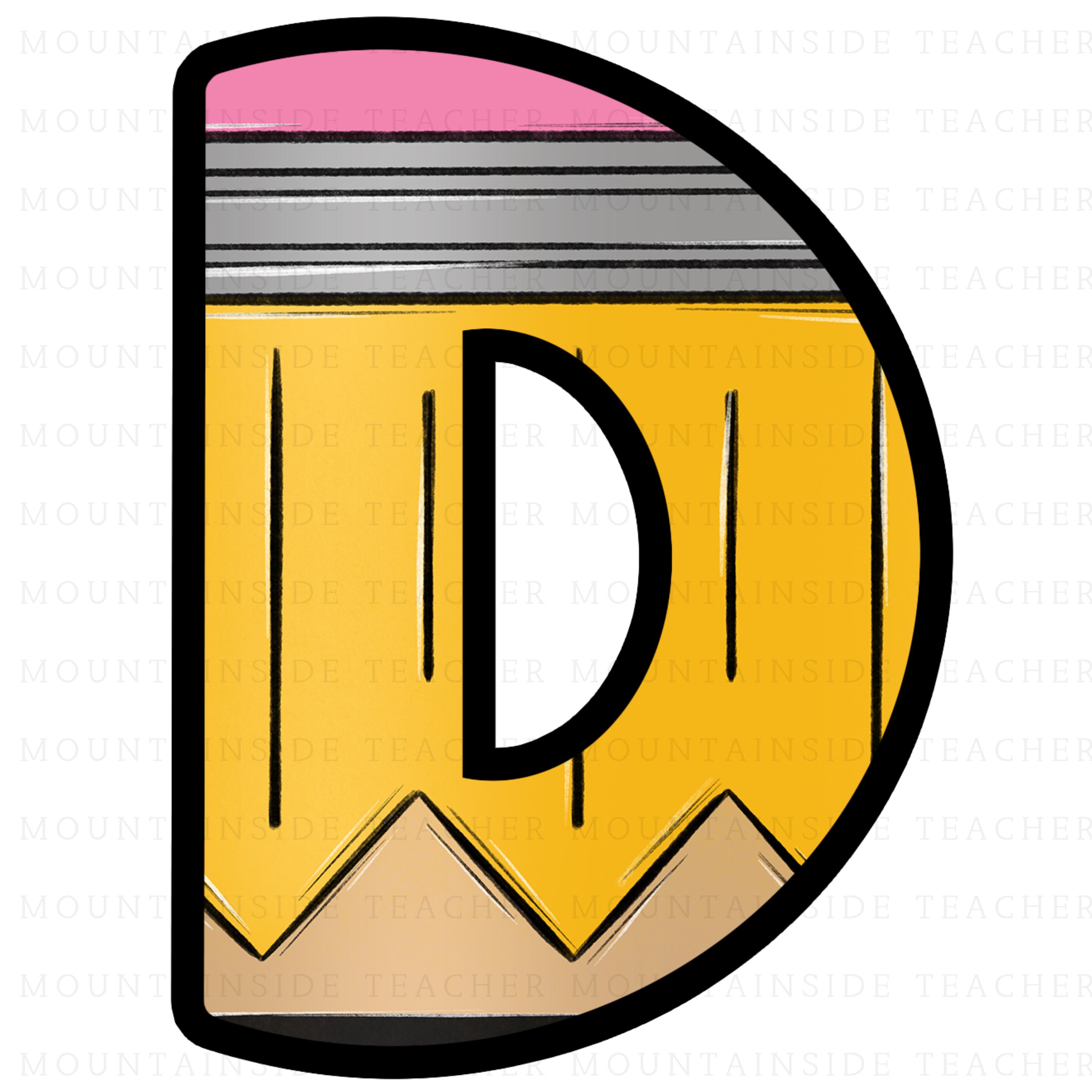 Doodle Alphabet PNG Letters: Pencil Paper Font, Back to School (digital ...