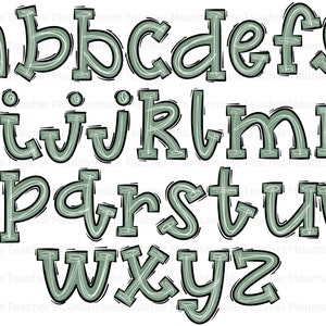 Scribble Doodle Alphabet, PNG Bundle, Sublimation, Alpha Set, Clipart ...