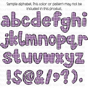 Plaid Letters, Doodle Alphabet, PNG, Sublimation, Alpha Set, Clipart ...