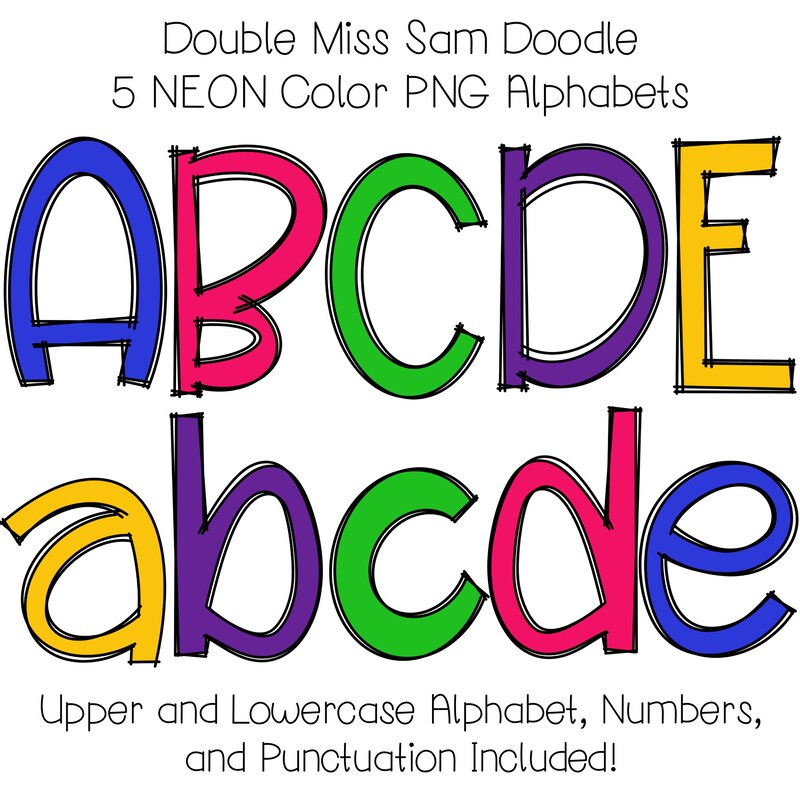 Bright Colored Alphabet Png - Etsy