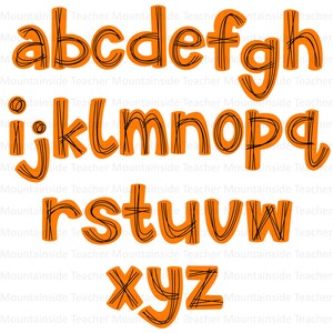 Scribble Letters, Bright Doodle Alphabet, PNG Bundle, Doodle ...