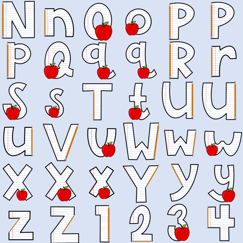 Back to School | Block Alphabet PNG | Sublimation | Alpha Pack Font ...