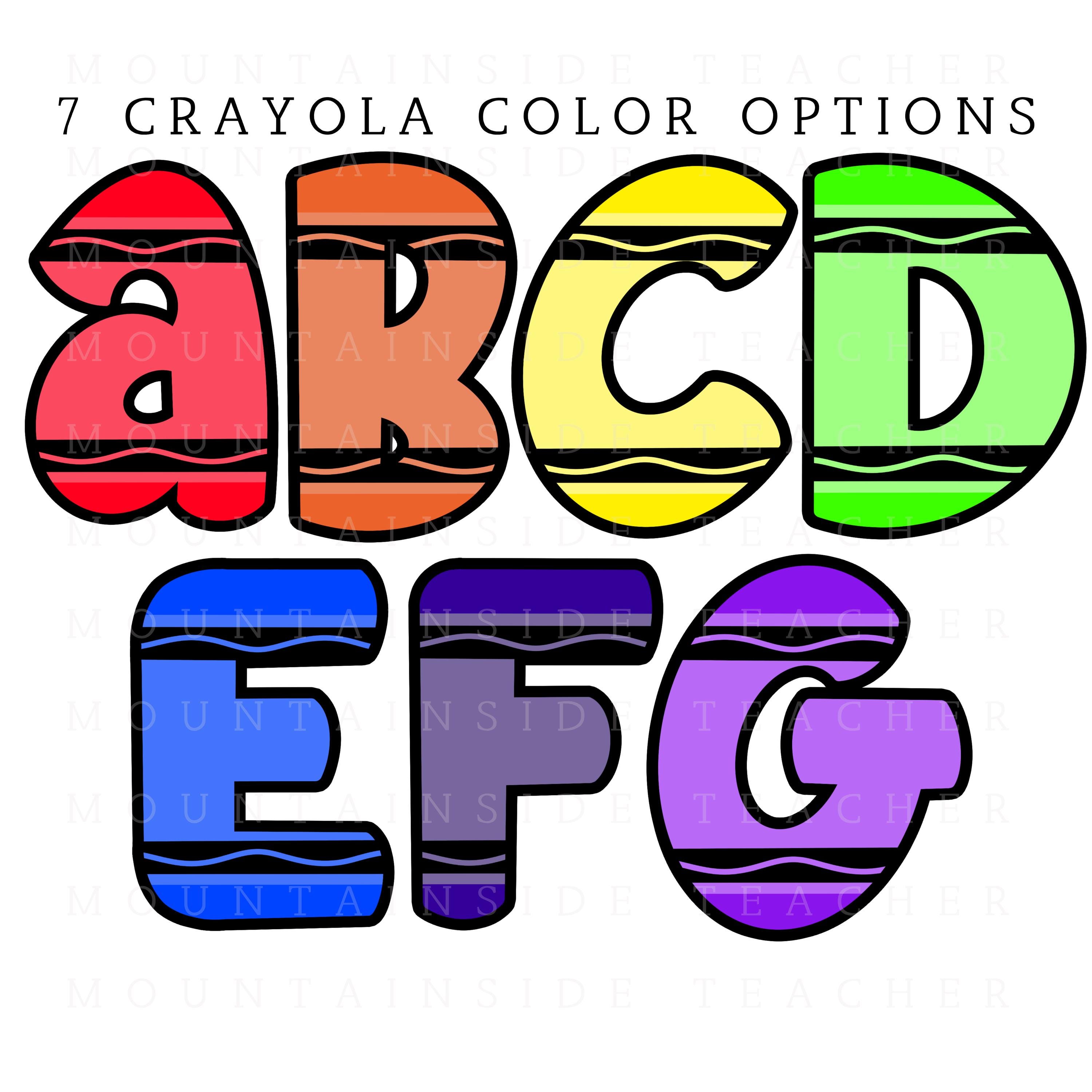 Crayon Letter PNG Bundle: Back to School Doodle Font (digital Download ...