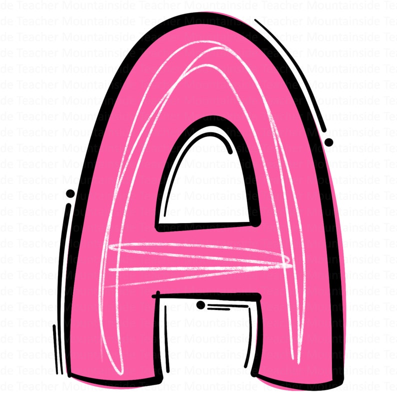 Scribble Letters, Bright Doodle Alphabet, PNG Bundle, Doodle ...