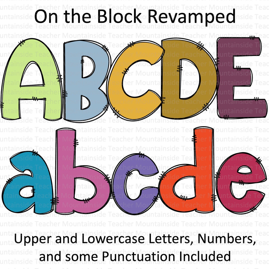 Bold Letters, Colorful Doodle Alphabet, PNG Bundle, Doodle Sublimation ...