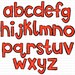 Scribble Letters, Shades of Red Alphabet, PNG Bundle, Doodle ...
