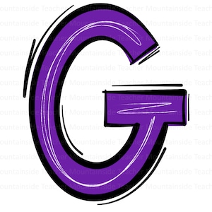 Scribble Letters, Shades of Purple Alphabet, PNG Bundle, Doodle ...