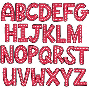 Dotted Doodle Alphabet, PNG Bundle, Sublimation, Alpha Set, PNG Clipart ...