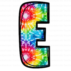 Bright Tie Dye Alphabets, Bright Colors, Doodle Letters, Hand Drawn ...
