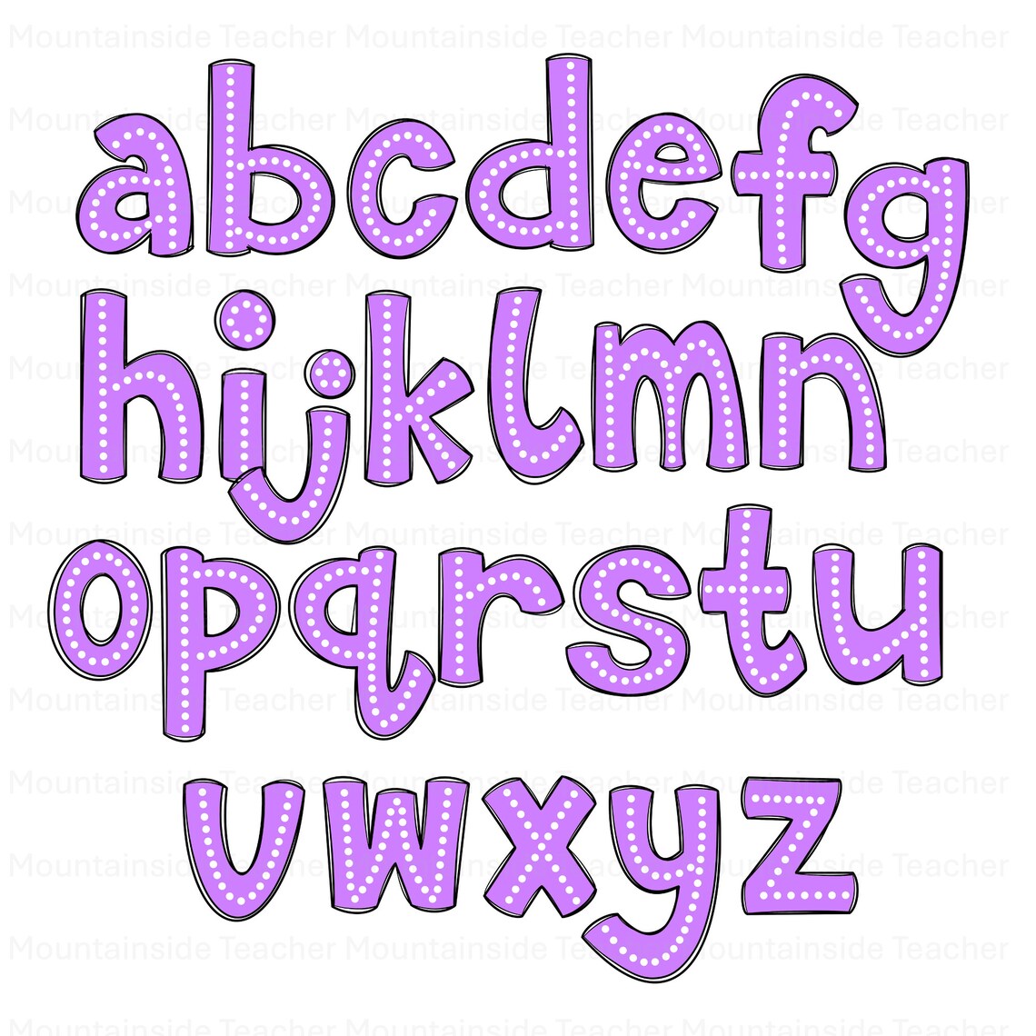 Dotted Doodle Alphabet PNG Bundle, 11 Bonus Frames (digital Download ...