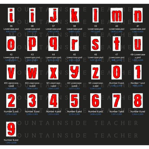 Editable Doodle Alphabet: PNG & Photoshop Letters (digital Download) - Etsy