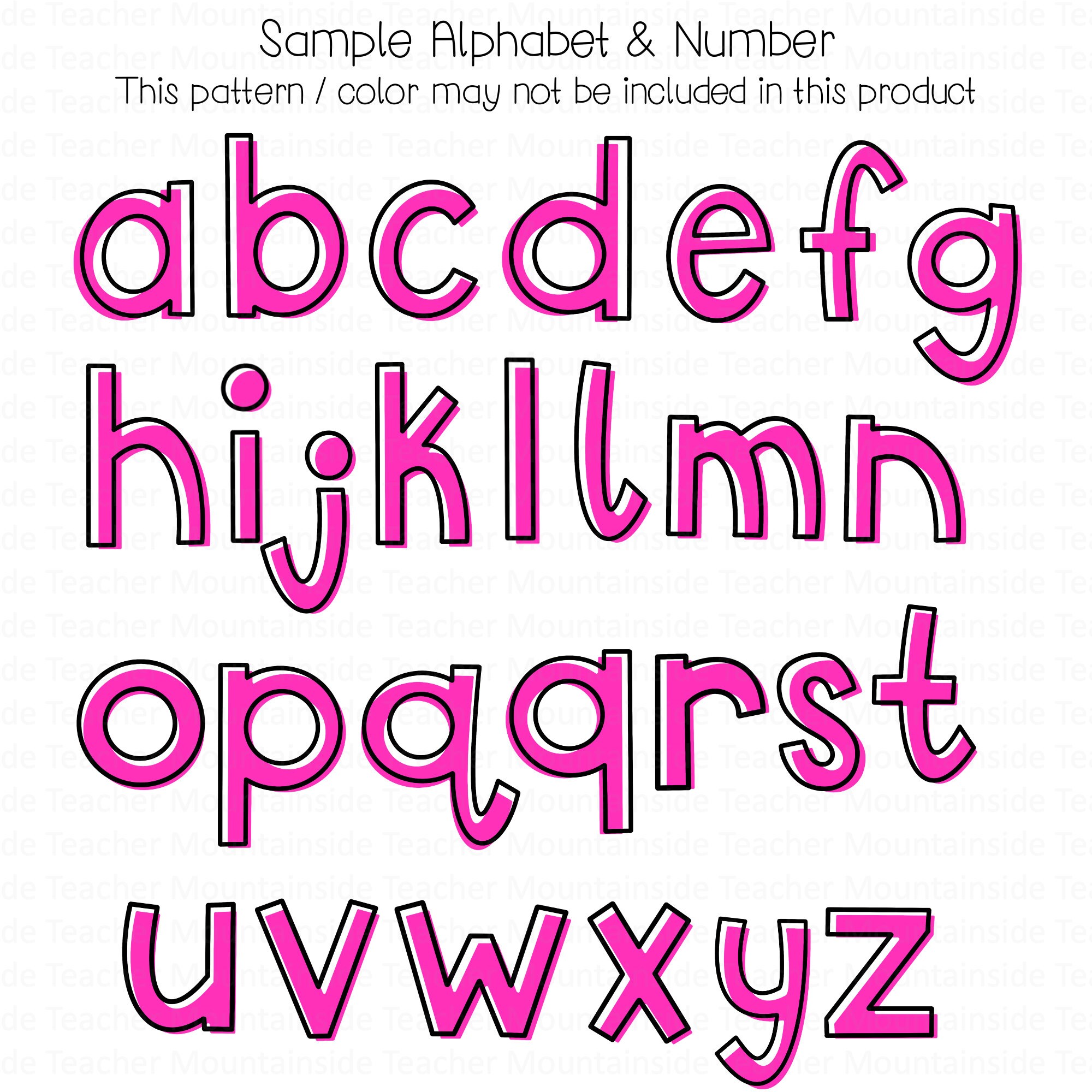 Block Doodle Letters, Bundle Alphabet, Sublimation Set, PNG Doodle Font ...