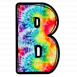 Bright Tie Dye Alphabets, Bright Colors, Doodle Letters, Hand Drawn ...