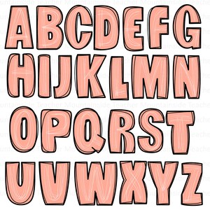 Scribble Alphabets, Boho Colors, Doodle Letters, Hand Drawn Alphabet ...