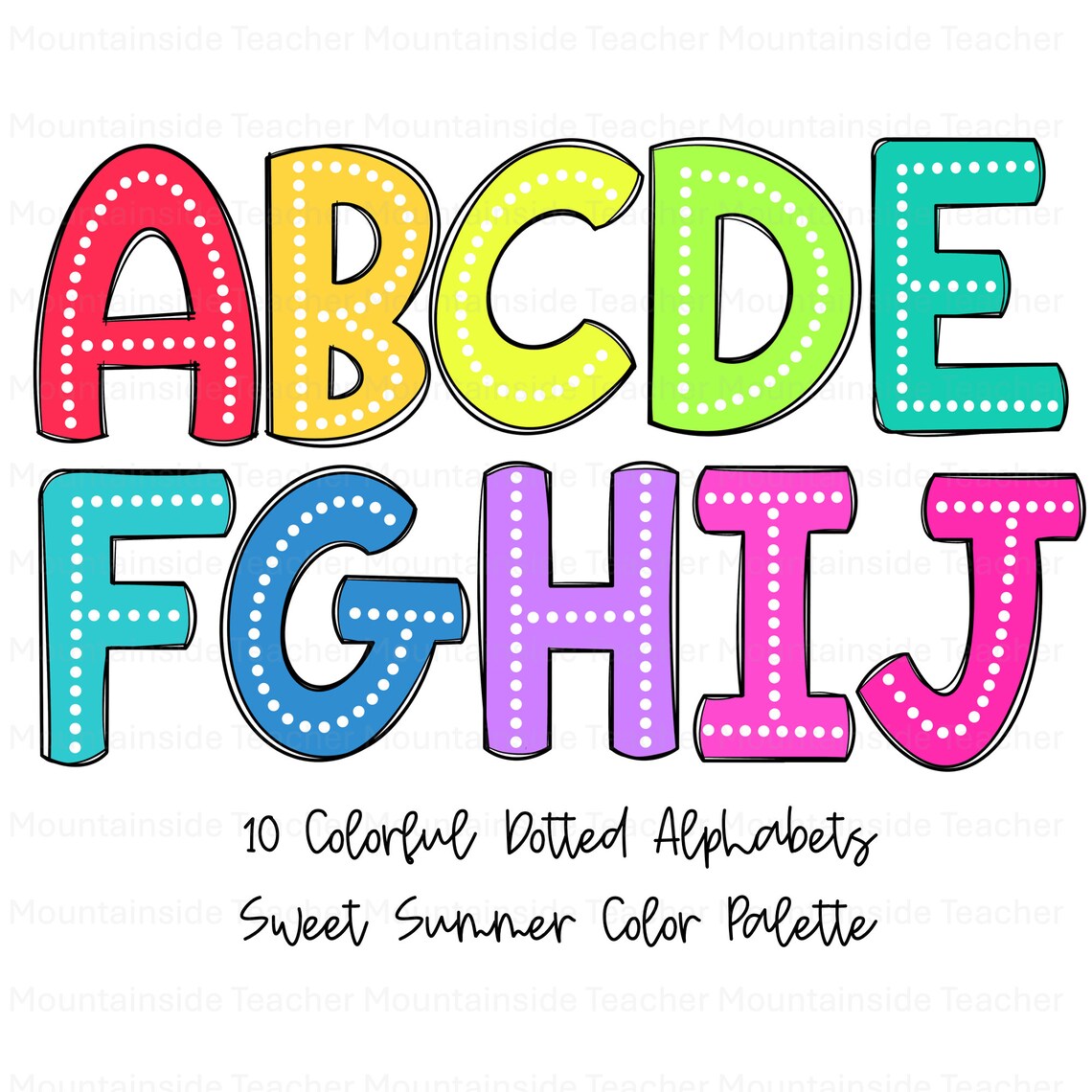 Dotted Doodle Alphabet PNG Bundle, 11 Bonus Frames (digital Download ...