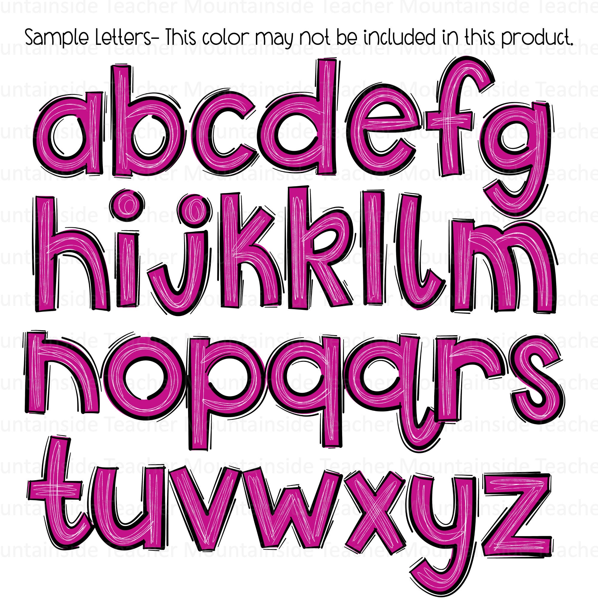 Scribble Letters, Doodle Alphabet Bundle, PNG Bundle, Doodle ...