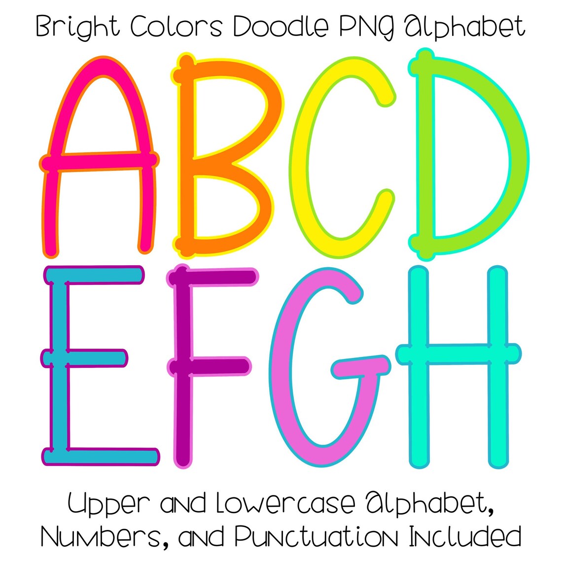 Bubble PNG Alphabet | Digital Download | PNG | Clipart | Doodle Letters ...