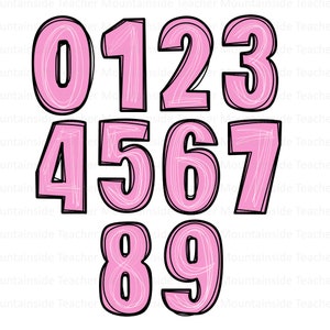 Scribble Letter Alphabets, Shades of Pink, Doodle Letters, Hand Drawn ...