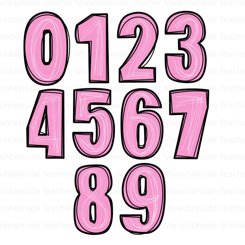 Scribble Letter Alphabets, Shades of Pink, Doodle Letters, Hand Drawn ...