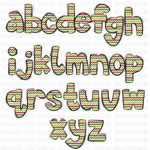 Christmas Doodle Alphabet PNG Doodle Sublimation Alpha Set Design PNG ...