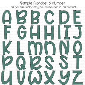 Boho Colored Block Doodle Letters Alphabet PNG Bundle Doodle ...