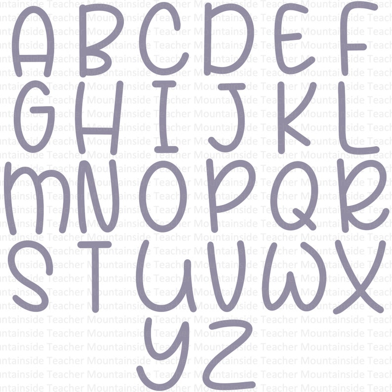 Dusk Colors Doodle Letters Alphabet PNG Bundle Doodle Sublimation Alpha ...
