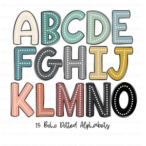 Dotted Boho Alphabet With Boho Checkered Background Frame With Dotted ...