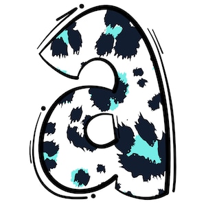 Leopard Doodle Alphabet PNG Bundle: Sublimation Alpha Set (digital ...