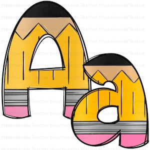 Pencil Doodle Font PNG Alphabet: Back to School Letters (digital ...