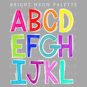 Scribble Letters, Doodle Alphabet Bundle, PNG Bundle, Doodle ...