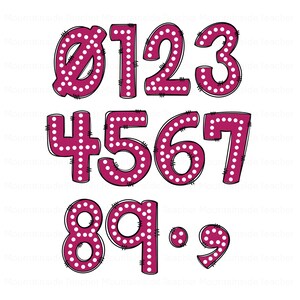 Dotted Doodle Alphabet, PNG Bundle, Sublimation, Alpha Set, PNG Clipart ...