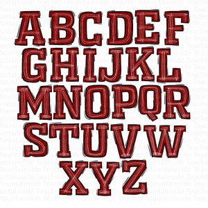 Varsity Scribble Letters, Maroon and Gold Doodle Alphabet, PNG Bundle ...