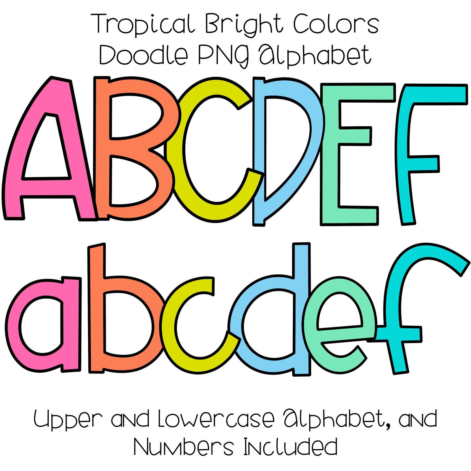 Doodle Alphabet PNG Font Digital Download PNG Clipart | Etsy
