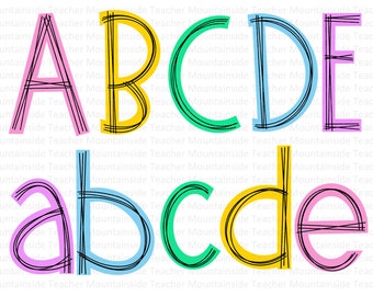 Custom Doodle Font, Custom Alphabet, Custom Scribble Letters, PNG ...