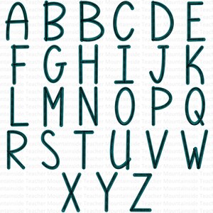 Scribble Shades of Blue Doodle Letters PNG Bundle Doodle Sublimation ...