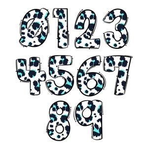 Leopard Doodle Alphabet PNG Bundle: Sublimation Alpha Set (digital ...