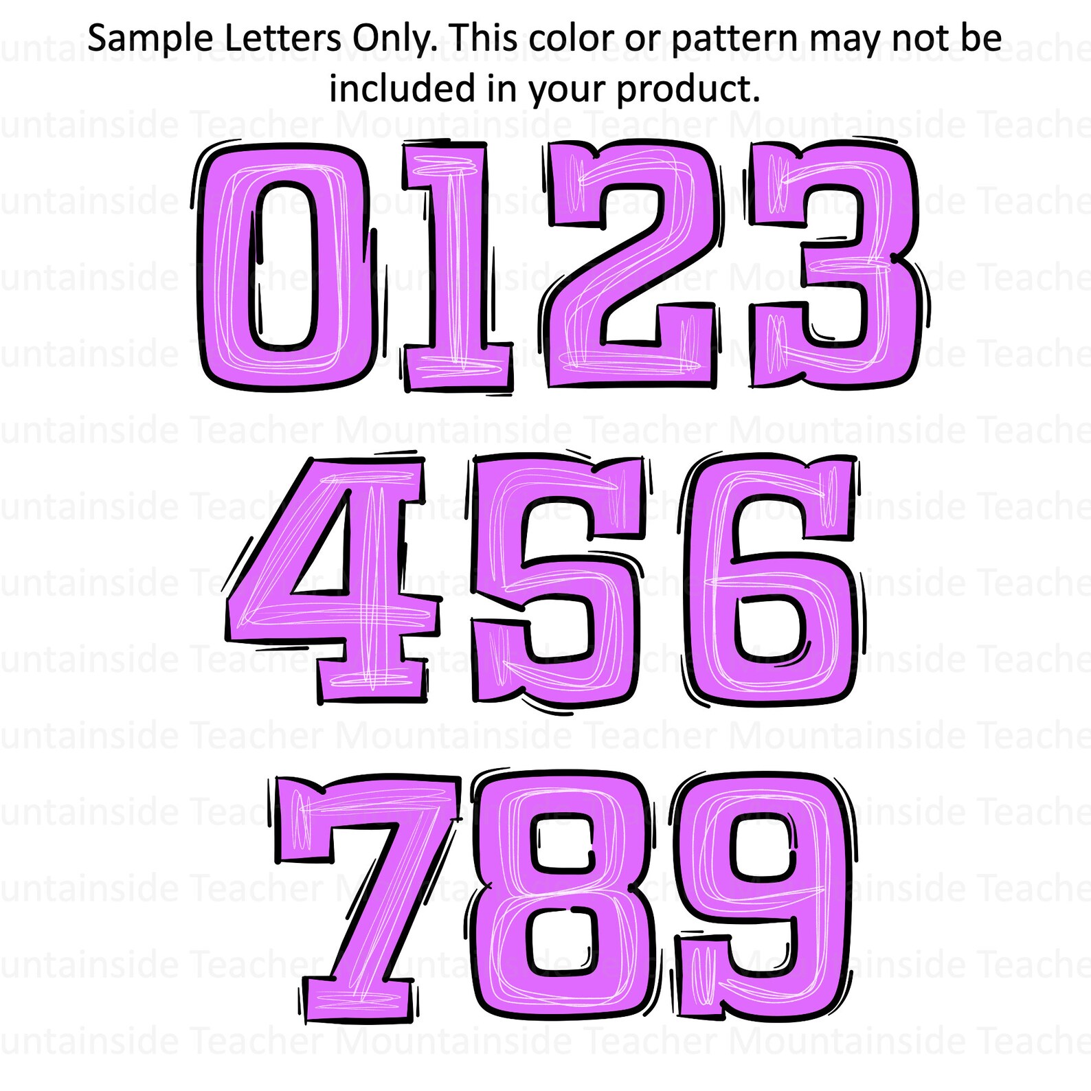 Varsity Letter Alphabet, Dusk Colors PNG, Doodle Letters, Hand Drawn ...